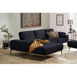 Ecksofa W.Schillig, B:299cm H:88cm T:178cm, blau, Longlife Xtra-Leder Z73: Naturwalkleder der Luxusklasse aus den erlesensten Rohh&auml;uten. Hautst&auml;rke