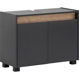 Waschbeckenunterschrank Schildmeyer, B:80cm H:54,6cm T:33cm, schwarz, FSC-zertifizierter Holzwerkstoff, Badezimmer, Schr&auml;nke, "Cosmo in verschiedenen