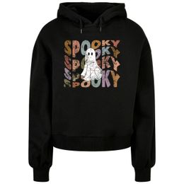 Merchcode Damen Kapuzensweatshirt "Merchcode Ladies Halloween - Spooky Ghost Hoody"schwarz, Gr. L, bedruckt, 100% Baumwolle, Sweatshirts