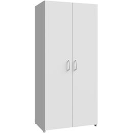Dreht&uuml;renschrank FORTE, B:79,7cm H:177,7cm T:54,4cm, wei&szlig;, Spanplatte, Schr&auml;nke, 2 Dekore, Mehrzweckschrank, Einlegeb&ouml;den optional