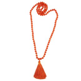 Damen Lange Kette "Dehli", orange, Basic, Collezione Alessandro, Glas, Halsketten, mit echten Glasperlen