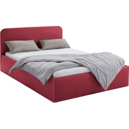 Polsterbett, B:150cm L:210cm, rot, Westfalia Schlafkomfort, Bezug Bett: wahlweise Microfaser (100% Polyester), Strukturstoff (77% Polyester, 23%
