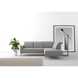 Sit & More Ecksofa SIT & MORE, B:249cm H:84cm T:205cm, grau, Wohnzimmer, Sofas, "Bailando L-Form", wahlweise mit Kopfteilverstellung und Vorziehsitz, motorisch
