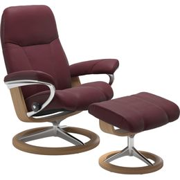 stressless "Consul" Set, Relaxsessel mit Hocker, mit Hocker, mit Signature Base, Gr&ouml;&szlig;e M, Gestell Eiche