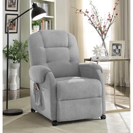 Relaxsessel, B:76cm H:99cm T:93cm, grau, ATLANTIC HOME COLLECTION, Struktur ( 90% Polyester, 10% Nylon), Wohnzimmer, Sessel, "Tobi", mit