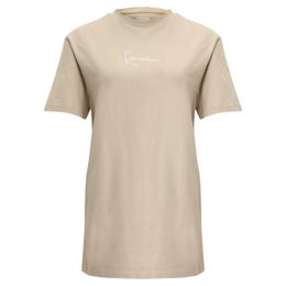 Karl Kani Damen T-Shirt "Karl Kani Damen KW-TE011-020-05 KK Small Signature Essential Tee"light braun, Gr. XS, unifarben, 100% Baumwolle, Shirts