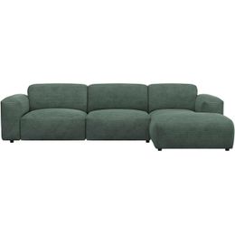 Ecksofa FLEXLUX, B:284cm H:73cm T:171cm, gr&uuml;n, 85% Polyester/15%Polyamide, Wohnzimmer, Sofas, "Lucera bequem und komfortabel durch hochwertigen