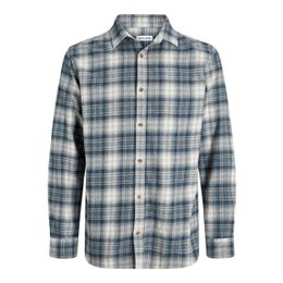 Jack & Jones Kinder Karohemd "JJJOSHUA CHECK SHIRT LS JNR", grau, Gr. 128, JACK & JONES JUNIOR, kariert, Web, Obermaterial: 60% Baumwolle, 40% Polyester, Hemden