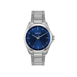 Hugo Herren Quarzuhr "SEAM"silberfarben, blau, Armbanduhren, Armbanduhr, Herrenuhr, Edelstahlarmband, analog