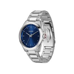 Hugo Herren Quarzuhr "SEAM", blau, Armbanduhren, Armbanduhr, Herrenuhr, Edelstahlarmband, analog