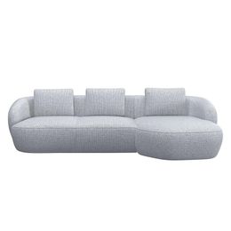 Wohnlandschaft FLEXLUX, B:276cm H:85cm T:146cm, grau, Sofas, "Torino, rund, L-Form, Sofa-Ecke mit Recamiere, Longchair-Sofa", Modernes, organisches