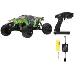 Jamara Kinder RC-Monstertruck "Veloce Monstertruck 4WD", gr&uuml;n, B:32cm H:18cm, Fernlenkfahrzeuge, 1:10, 2,4 GHz, mit LED