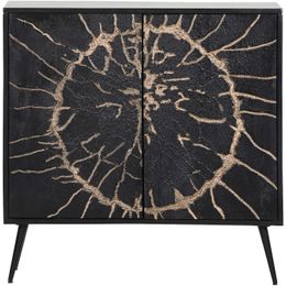 Kommode GUTMANN FACTORY, B:90cm H:90cm T:40cm, schwarz, Massivholz, Wohnzimmer, Sideboards