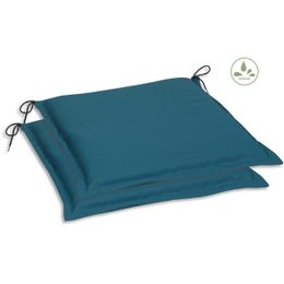 Sitzkissen GO-DE, B:47cm H:5cm L:45cm, blau, Polyester, Outdoor, Dekokissen_Sitzkissen_Kissenh&uuml;llen, "Dora", 2er Set, 47x5x45 cm, wasserabweisend