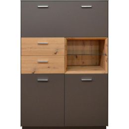 M&auml;usbacher Highboard M&Auml;USBACHER, B:99cm H:151cm T:41cm, braun, Wohnzimmer, Sideboards, "Frame", Breite 99 cm