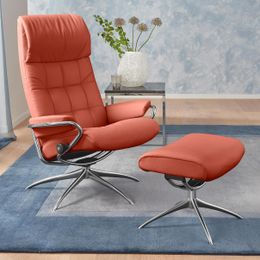 stressless "London" Set, Relaxsessel mit Hocker, mit Hocker, High Back, mit Star Base, Gestell Chrom