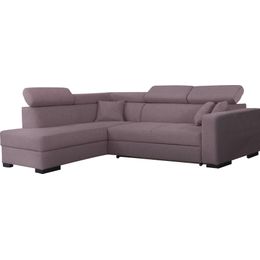 Ecksofa Home Affaire, B:267cm H:95cm T:198cm, rot, Struktur fein (100% Polyester);Struktur (100% Polyester);Samtstruktur (100% Polyester),