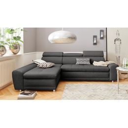 Sit & More Ecksofa SIT & MORE, B:272cm H:92cm T:169cm, grau, Flachgewebe (100% Polyester);Luxus-Microfaser (100% Polyester);Struktur (100% Polyester),