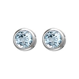 Jobo Damen Paar Ohrstecker, 6,2mm, Silber 925 (Sterlingsilber), blau, Silber 925 (Sterlingsilber), Ohrringe, 925 Silber mit Blautopas