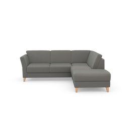 Sit & More Ecksofa SIT & MORE, B:248cm H:87cm T:213cm, grau, Wohnzimmer, Sofas, "Visby L-Form", Wahlweise mit Bettfunktion und Stauraum, frei im Raum stellbar