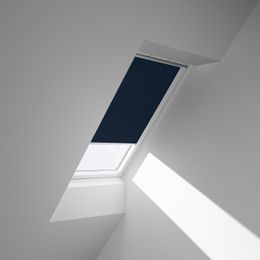 Velux Verdunklungsrollo "DKL PK08 1100SWL", PK08, stufenlos positionierbar, blau, Kinderzimmer, Rollos, wei&szlig;e F&uuml;hrungsschienen & Griffleiste