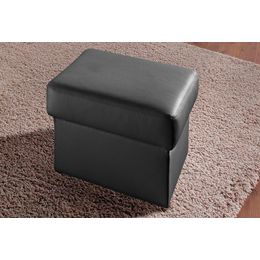 Sit & More Hocker SIT & MORE, B:58cm H:45cm T:58cm, schwarz, Luxus-Microfaser ALTARA NUBUCK (100% Polyester);SOFTLUX-Kunstleder;NaturLEDER (echtes Rindsleder),