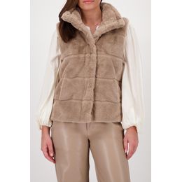 monari Damen Fellimitatweste "Weste Basic fake fur"truffle, Gr. 44, unifarben, Pl&uuml;sch, Obermaterial: 100% Polyester. Futter: 100% Polyester, Westen,