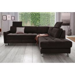 Sit & More Ecksofa SIT & MORE, B:233cm H:78cm T:196cm, schwarz, Struktur fein (100% Polyester);Struktur (100% Polyester), Wohnzimmer, Sofas, "Pablo L-Form",