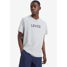 Levi's LEVI'S Herren Print-Shirt "RELAXED FIT TEE", grau, Gr. S, bedruckt, unifarben, Jersey, Obermaterial: 100% Baumwolle, Shirts, mit Levi's-Schriftzug