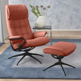 stressless "London" Set, Relaxsessel mit Hocker, mit Hocker, High Back, mit Star Base, Gestell Schwarz