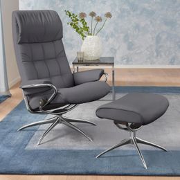 stressless "London" Set, Relaxsessel mit Hocker, mit Hocker, High Back, mit Star Base, Gestell Chrom