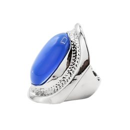 Damen Fingerring "BlueOcean", Messing, blau, Collezione Alessandro, Messing, Fingerringe