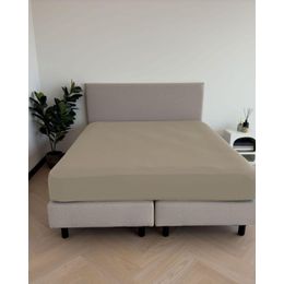 Spannbettlaken Kayori, B:180cm L:200cm, beige, Mako-Satin, Obermaterial: 100% Baumwolle, Bettlaken, "Emma", 100% Baumwollsatin