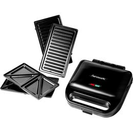 Hanseatic Waffeleisen "HWM750BD 3-in-1-Sandwichmaker, Waffeleisen & Kontaktgrill", B:26cm H:10cm T:25cm, schwarz, Waffeleisen, antihaftbeschichtete,