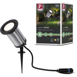LED Gartenstrahler Paulmann, H:27cm &Oslash;:9cm, grau, Leuchten, "Plug & Shine", LED-Modul, 3000K 24V IP65 Anthrazit