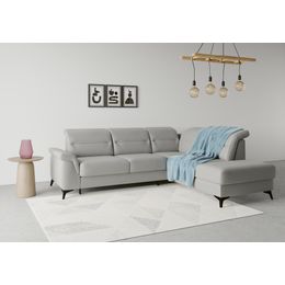 Sit & More Ecksofa SIT & MORE, B:251cm H:85cm T:220cm, grau, 100% Polyester, Wohnzimmer, Sofas, "Sinatra L-Form", mit Ottomane, optional mit Kopfteilverstellung