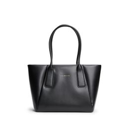 Tommy Hilfiger Damen Tragetasche "TH ESSENTIAL TOTE"schwarz, Lederimitat, Taschen, Damen Schultertasche, Henkeltasche mit goldfarbener Logopr&auml;gung