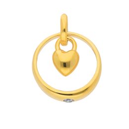 Adelia&acute;s ADELIA ́S Damen Kettenanh&auml;nger "Damen 333 Gold Anh&auml;nger Herz mit Zirkonia &Oslash; 11,6 mm", Gold, gold, Gold, Schmuckanh&auml;nger, mit Zirkonia f&uuml;r Damen