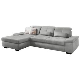 Ecksofa DIE PLANBAR, B:309cm H:85cm T:195cm, silber, 85% Polyester;15% Nylon, Wohnzimmer, Sofas, "MP-IN16012 L-Form, mit Federkern-Polsterung", inkl.