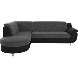 Ecksofa Trendmanufaktur, B:265cm H:85cm T:190cm, schwarz-wei&szlig;, Kunstleder SOFTLUX / Struktur (77% Polyester; 23% Polyacryl);Luxus-Microfaser ALCAZAR