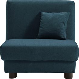 ell+ell Schlafsofa ELL + ELL, B:85cm H:90cm T:100cm, blau, Jugendzimmer, Sofas, "Enny", Liegefl&auml;che Breite 80 cm, Liegeh&ouml;he 45 cm, F&uuml;&szlig;e schwarz, R&uuml;ckenlehne