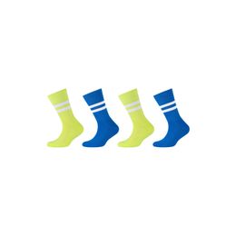 s.Oliver Damen Socken "Tennissocken 4er Pack", Gr. 27, blau, 66% Baumwolle 28% Polyester 5% Elastodiene 1% Elasthan, gestreift, Socken