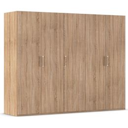 Dreht&uuml;renschrank Rauch, B:251cm H:197cm T:60cm, braun, Holzwerkstoff, Schr&auml;nke, "Kleiderschrank Schrank Garderobe Schlafzimmerschrank EVELYN", in