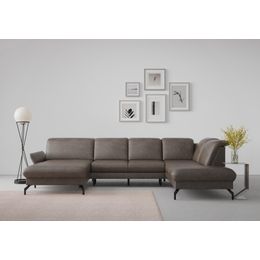 Sit & More Wohnlandschaft SIT & MORE, B:338cm H:84cm T:207cm, braun, Sofas, "Fashion U-Form", wahlweise mit Kopfteilverstellung, Vorziehsitz, motorisch,