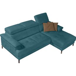 Ecksofa Egoitaliano, B:250cm H:99cm T:166cm, blau, Wohnzimmer, Sofas, "Soul, Design und Sitzkomfort auf hohem Niveau, tolle Details, L-Form", mit