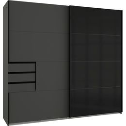 Schwebet&uuml;renschrank wimex, B:225cm H:208cm T:64cm, grau, Holzwerkstoff, Schr&auml;nke, "Saigon", mit Glaselementen, 2 T&uuml;ren, 225cm breit