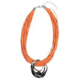 Damen Kette mit Anh&auml;nger "Evora", orange, Basic, Collezione Alessandro, Metall, Halsketten, mit &uuml;ppigem Metallanh&auml;nger