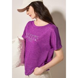 Cecil Damen T-Shirtmagenta lacquer, Gr. XS, bedruckt, Jersey, Obermaterial: 55% Polyester, 45% Viskose, Shirts, mit grafischem Print