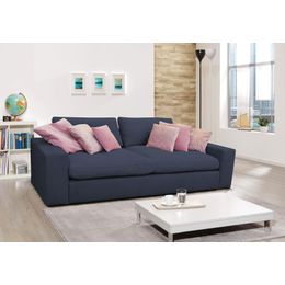 2-Sitzer Alina, B:235cm H:84cm T:123cm, blau, Chenille (100% Polyester), Sofas, "Sandy", mit Steppungen an den R&uuml;ckenkissen; Gesamtbreite 235 cm