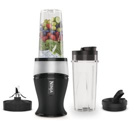 Ninja Smoothie-Maker "QB3001EUS", B:10cm H:33cm T:10cm, silber, Zerkleinerer, incl. 2 x 0,47 L to-go-Becher